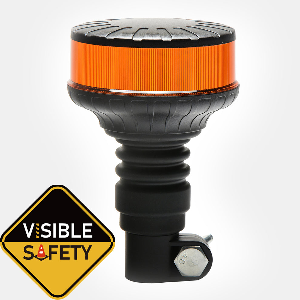 Compact Pole Mount 360° Amber Beacon - Heavy Duty – Visible Safety