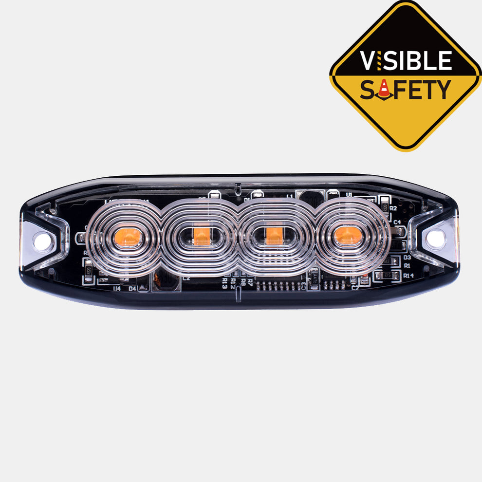 Super Slim Surface Mount Amber Light 4 LEDs – Visible Safety