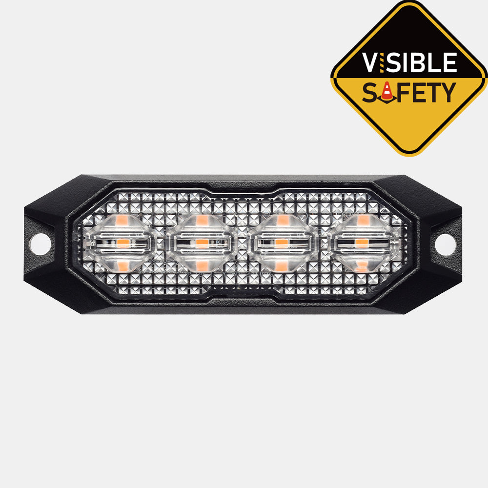Rugged Surface Mount Amber Light 4 LEDs – Visible Safety